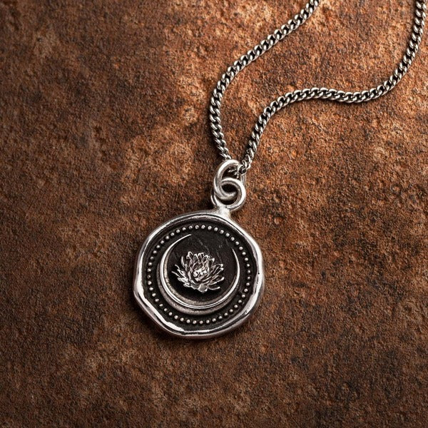 Silver Lotus Flower Talisman Necklace | Pyrrah | boogie + birdie