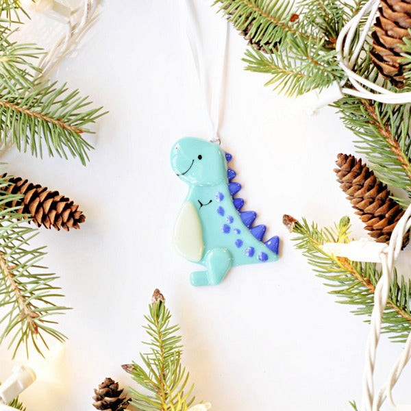 Glass Turqouise Dinosaur Ornament | Station Pole Nord | boogie + birdie