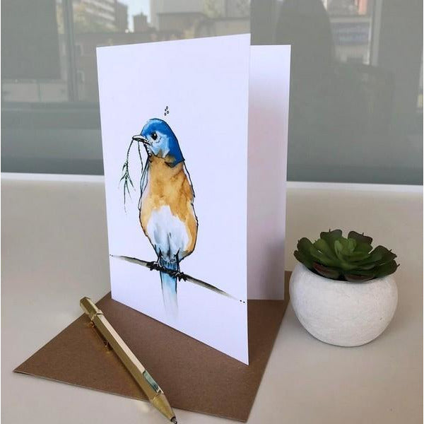 Blue Bird Art Card - boogie + birdie